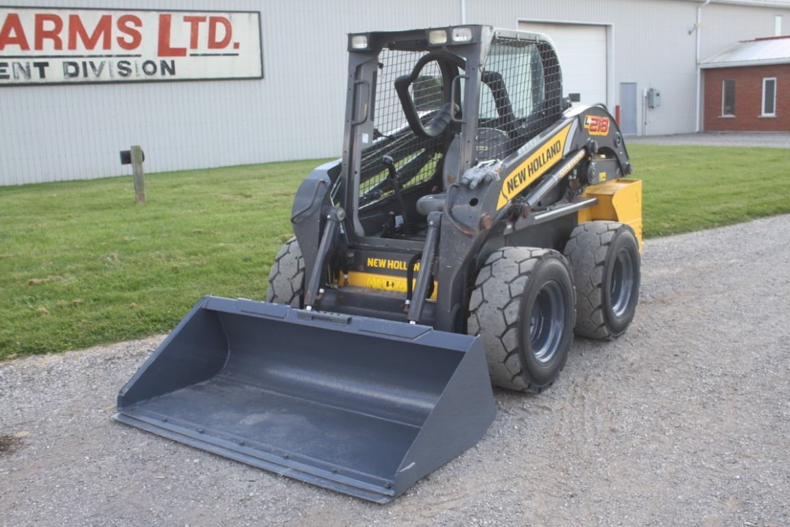 New Holland L218 skidsteer, rops, 2 Speed, aux hyd, 12-16.5, 72" bucket ...