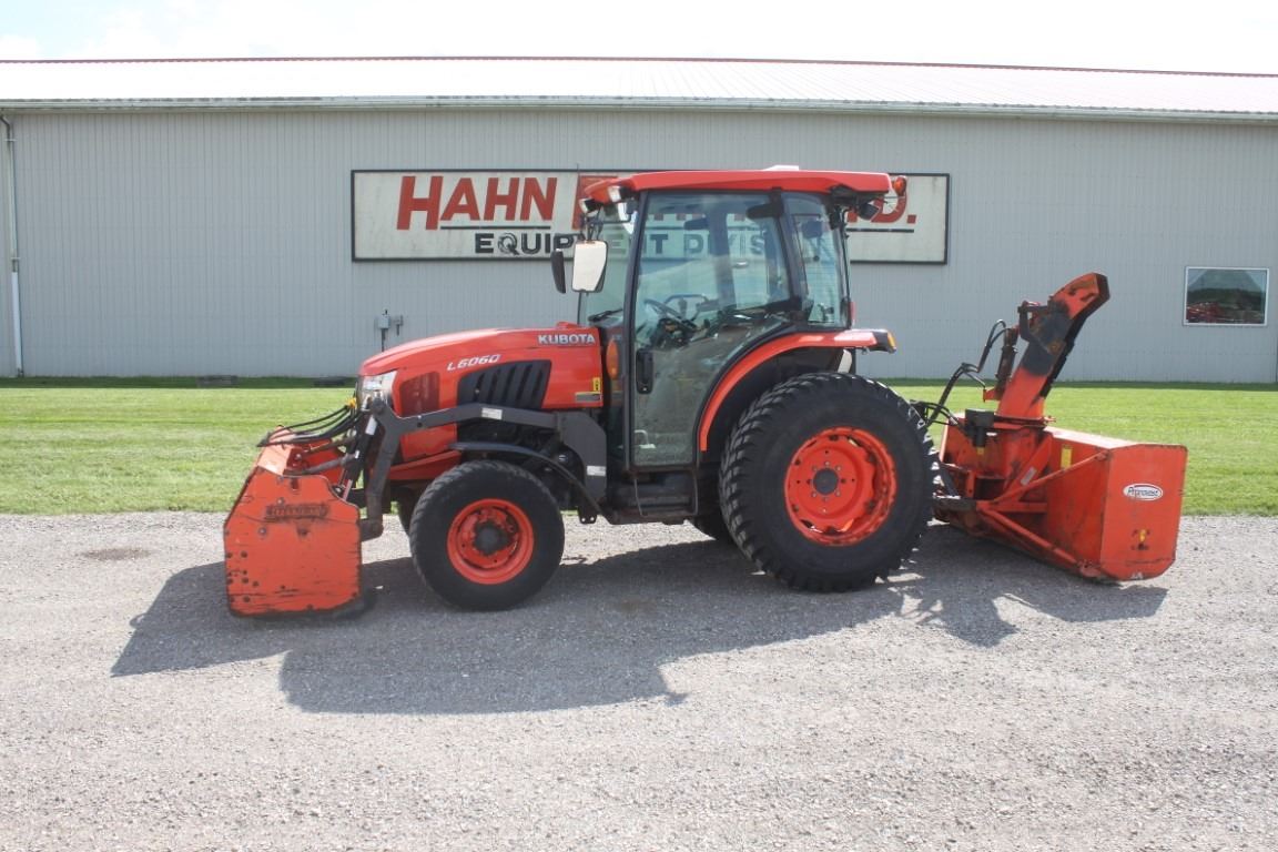 Kubota L6060 4wd tractor, cab, air, hydro, 2 remotes, Cotech hydraulic ...