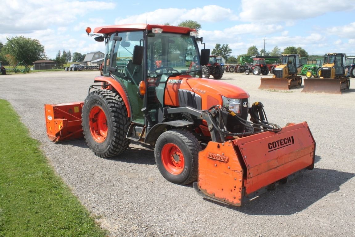 Kubota L6060 4wd tractor, cab, air, hydro, 2 remotes, Cotech hydraulic ...