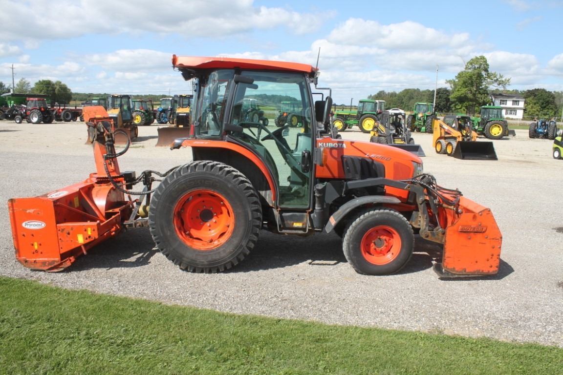Kubota L6060 4wd tractor, cab, air, hydro, 2 remotes, Cotech hydraulic ...