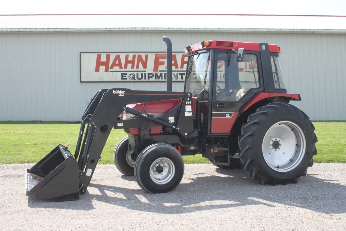 Case/Int 4230 XL 2wd tractor, cab, air, Buhler 595 loader, 7' QT bucket ...