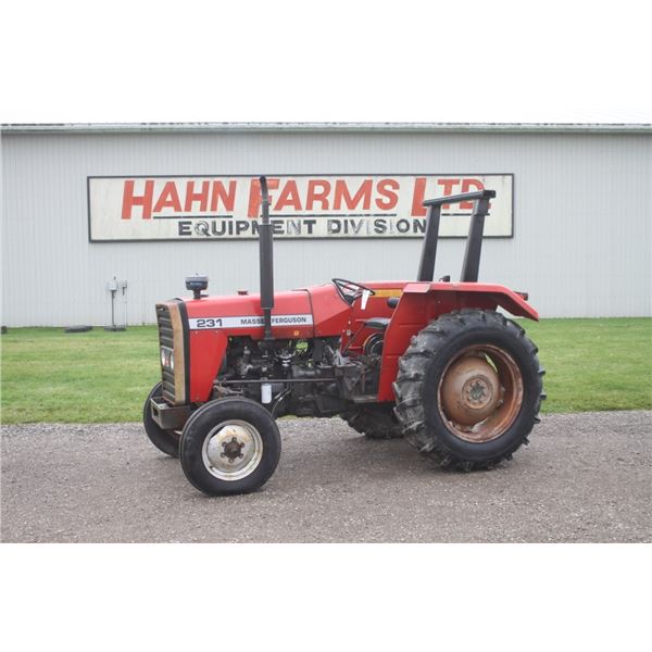 MF 231 2wd tractor, rops, 8 speed, 13.6x28, from local school board ...