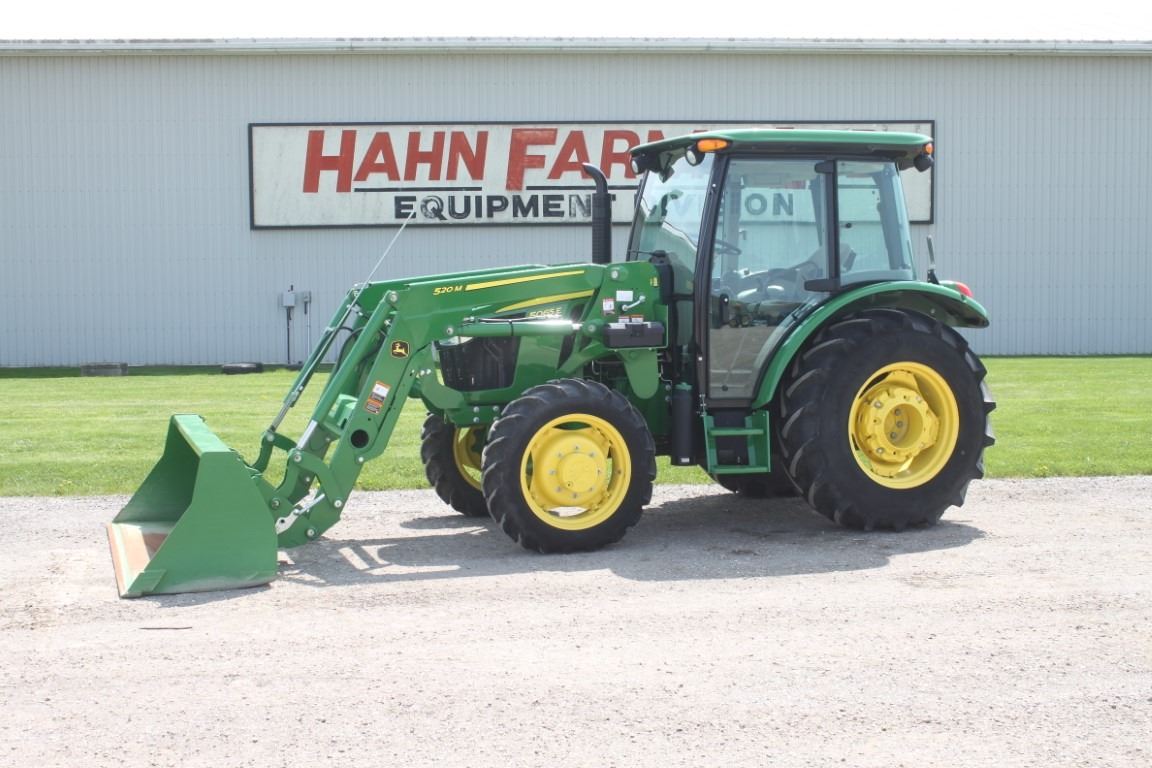 2021 JD 5065E 4wd tractor, cab, air, 520M loader, PowrReverser, 16.9-28 ...