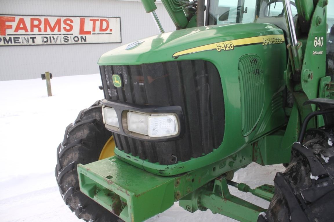JD 6420 4wd tractor, cab, air, powerquad, JD 640 SL loader