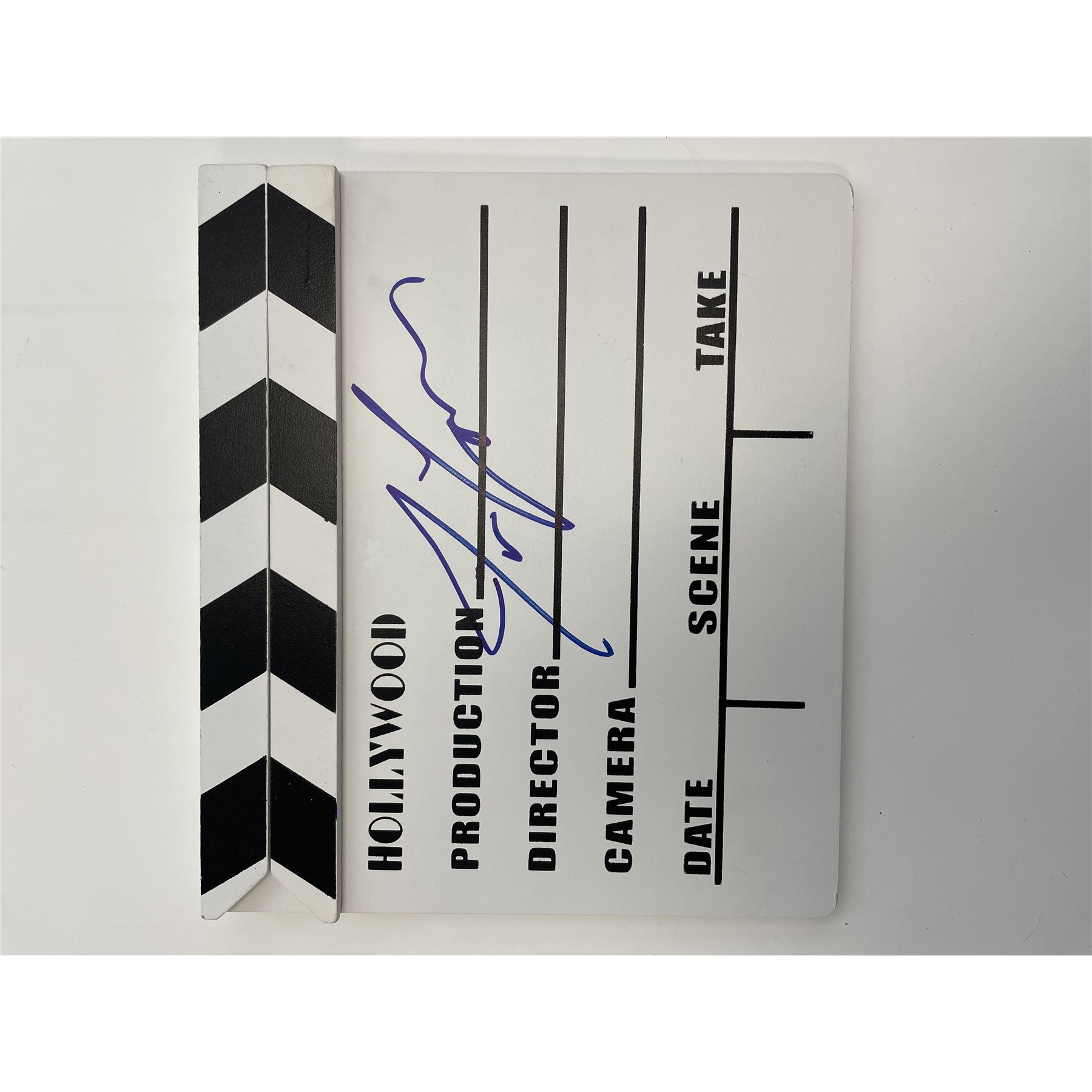 Filmmaker James Cameron signed movie clapperboard