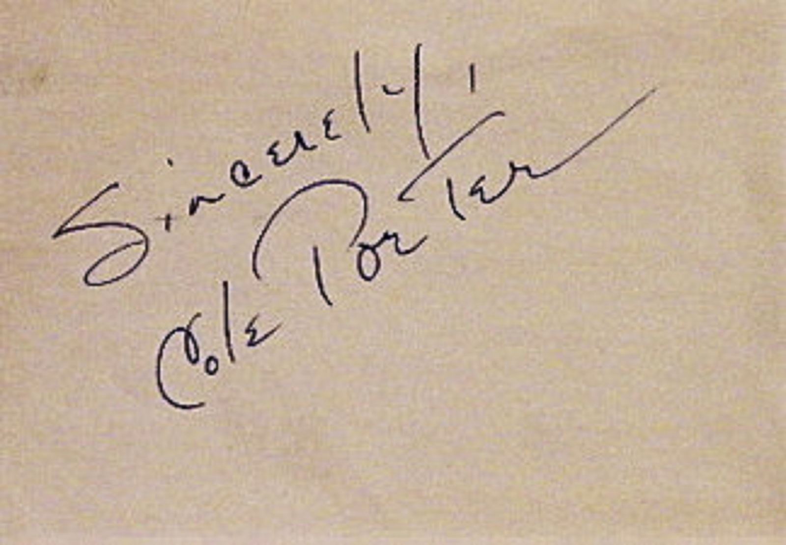 Cole Porter signature slip