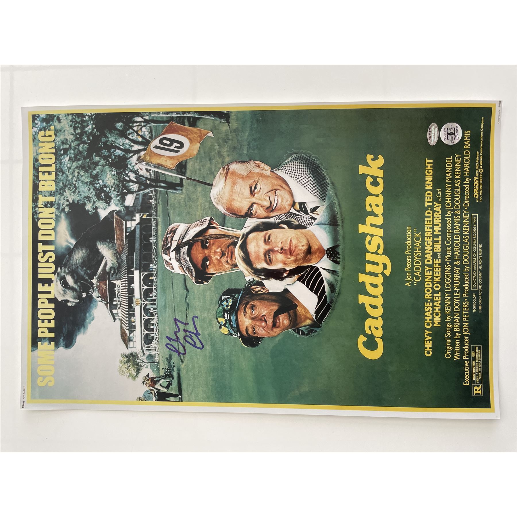 Caddyshack Chevy Chase signed movie poster