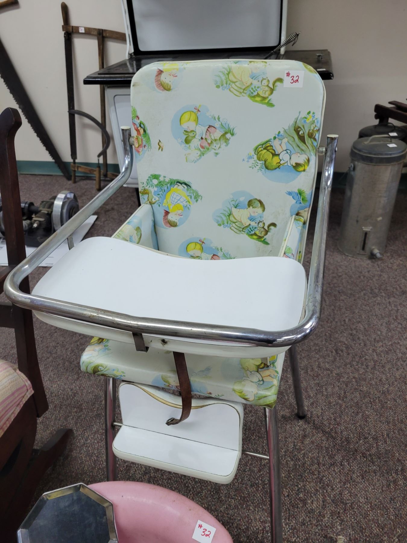 high chair, kids chair, marbles and blocks