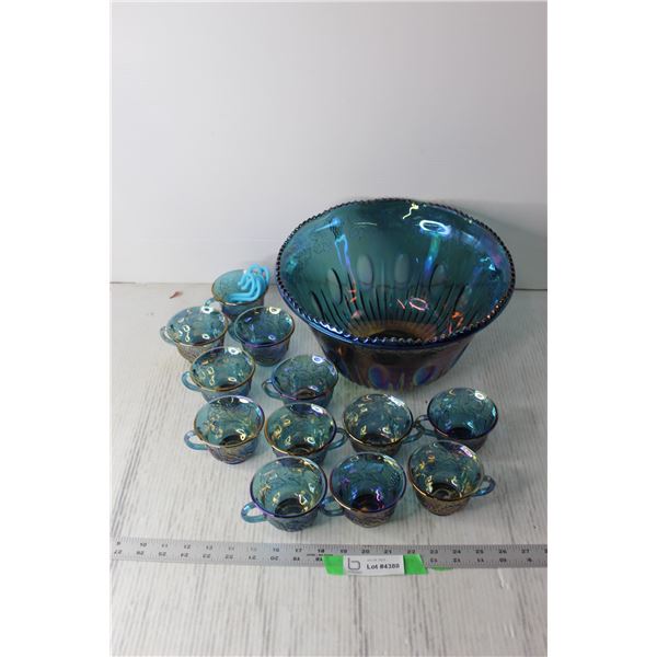 Blue Punch Bowl Set Bodnarus Auctioneering