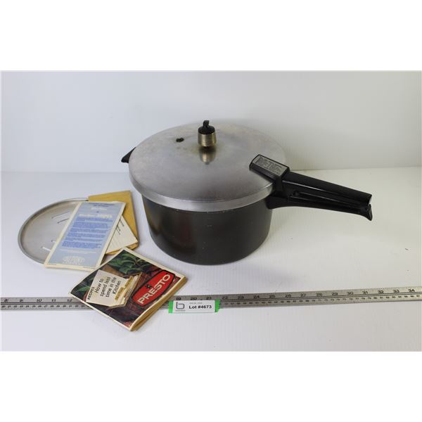 Presto Pressure Cooker W Recipe Booklet Bodnarus Auctioneering presto-pressure-cooker-w-recipe-booklet-bodnarus-auctioneering