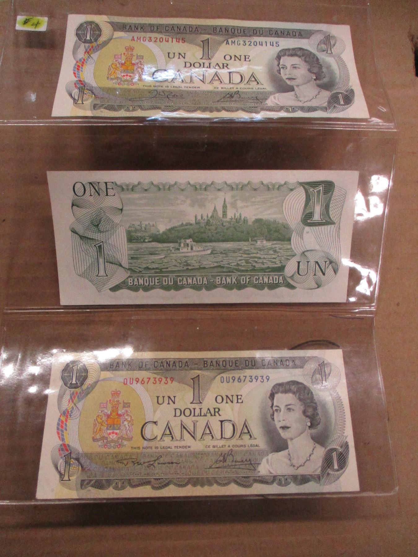 1973 STOCK SHEET LAST OF CANADA $1 BILLS