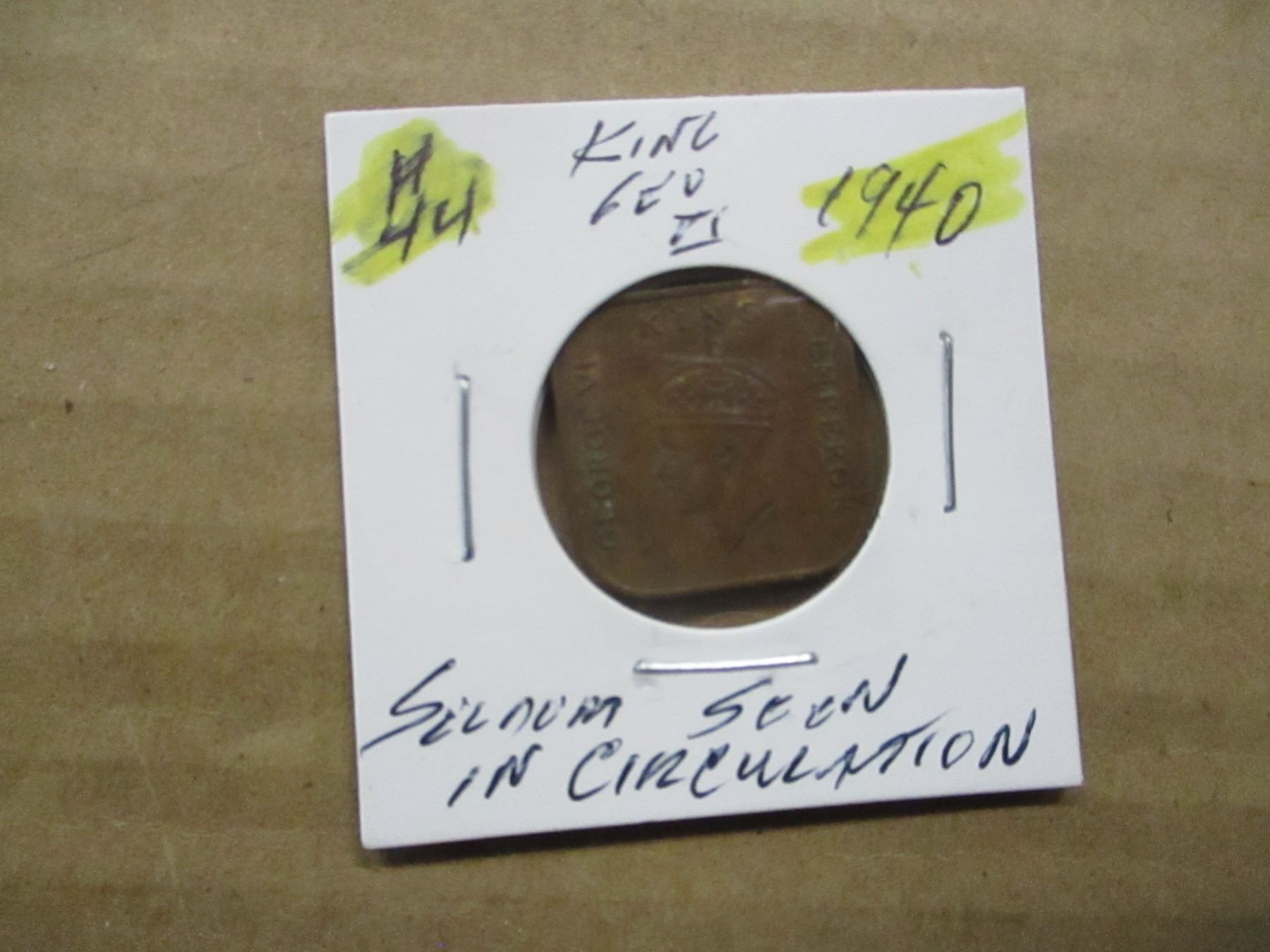 1940SELDOM SEEN IN CIRCULATION KING GEORGE VI SQUARE PENNY