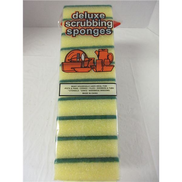NEW: DELUXE SCRUBBING SPONGES (10) - PER PACKAGE