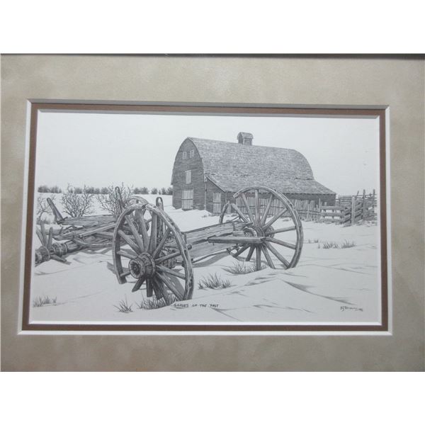 Estate Bernie Brown Framed Pencil Scetch Signed