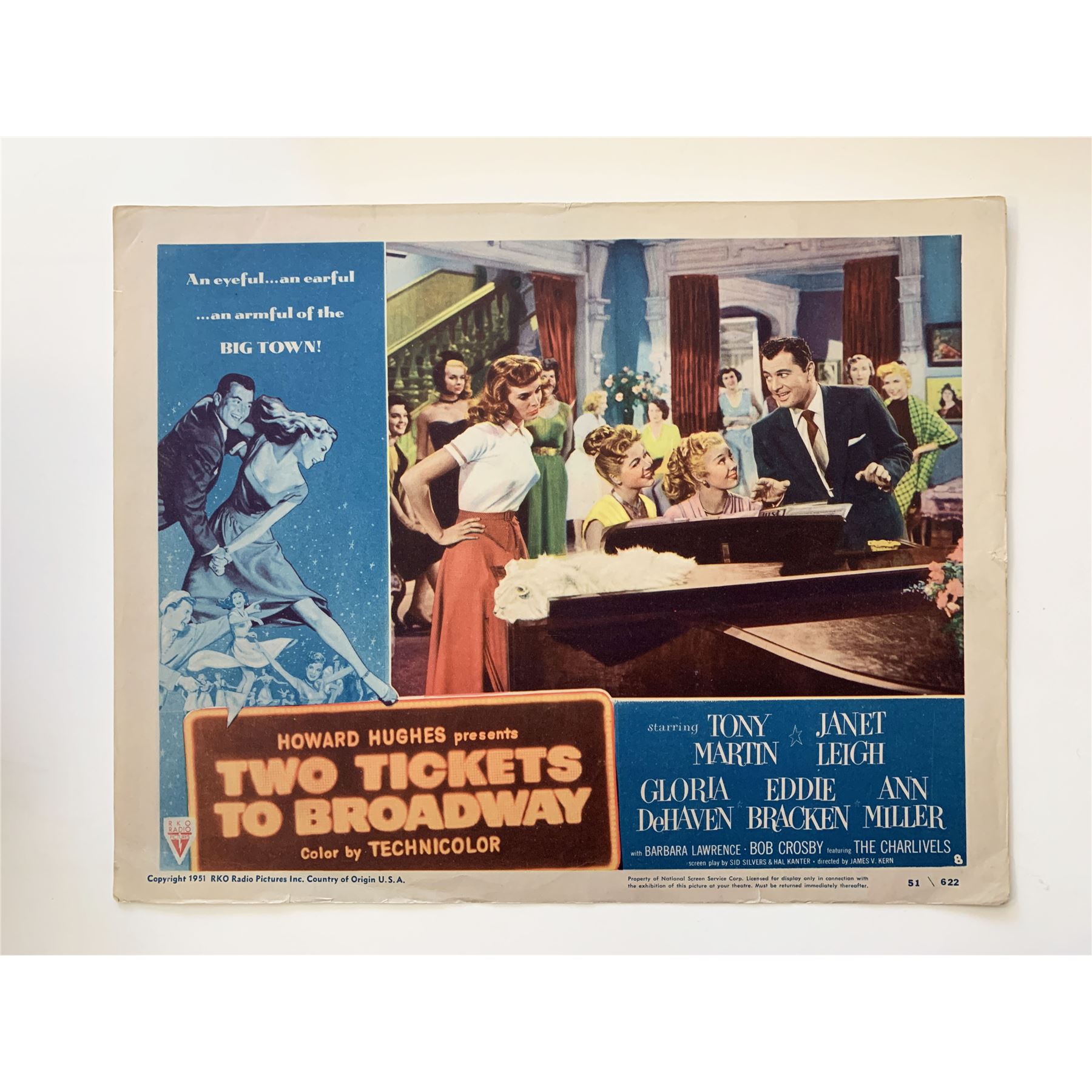 Two Tickets to Broadway original 1951 vintage lobby card