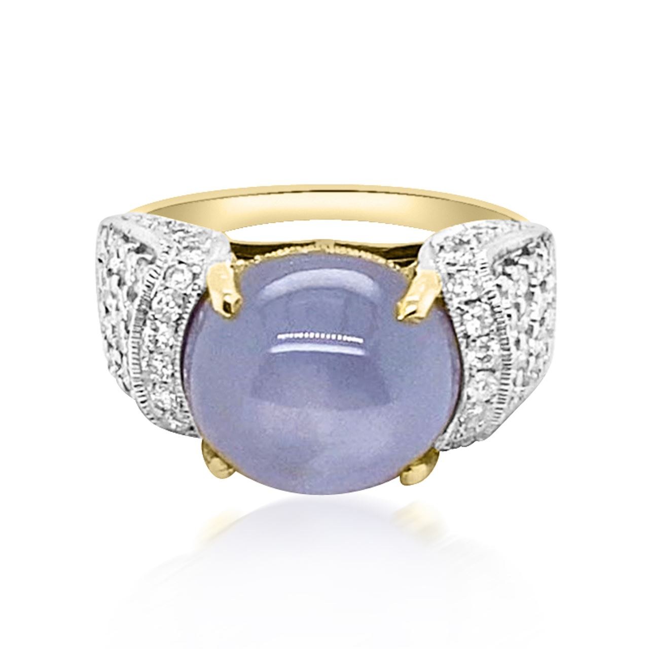 9.02ct Natural Ceylon Star Sapphire 14K Yellow Gold Ring