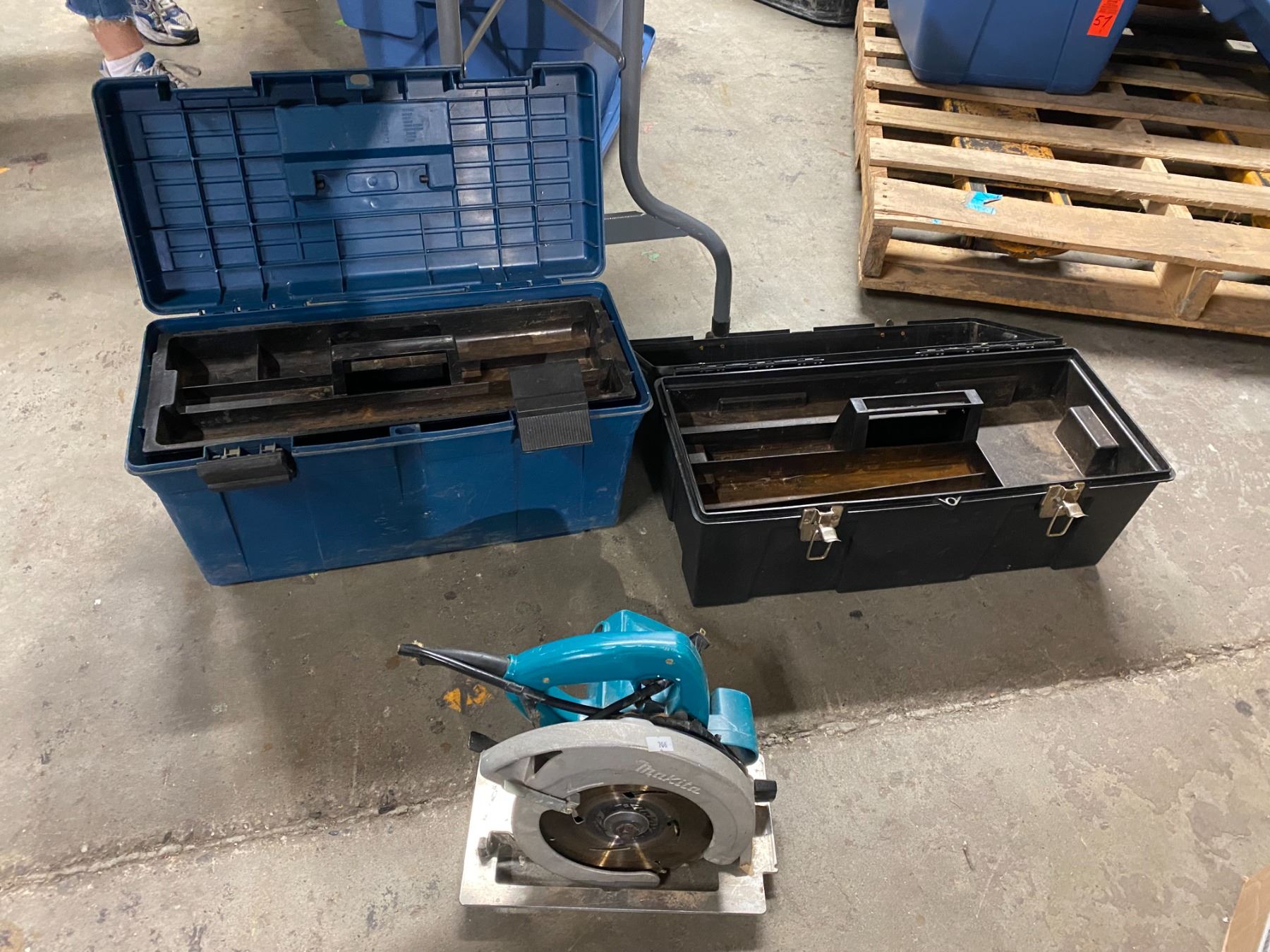 Toolboxes and skill saw