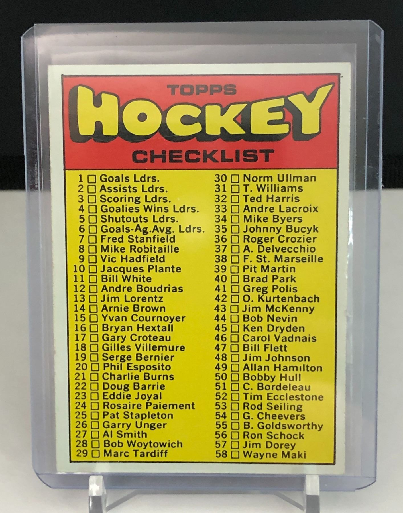 1971-72 Topps #111 Checklist Card