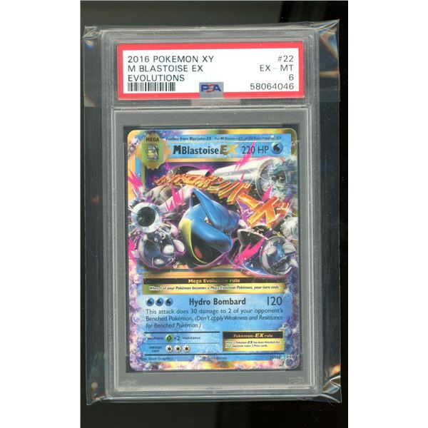 2016 Pokemon TCG XY Evolutions Mega Blastoise EX Holo PSA 6 EX-MT