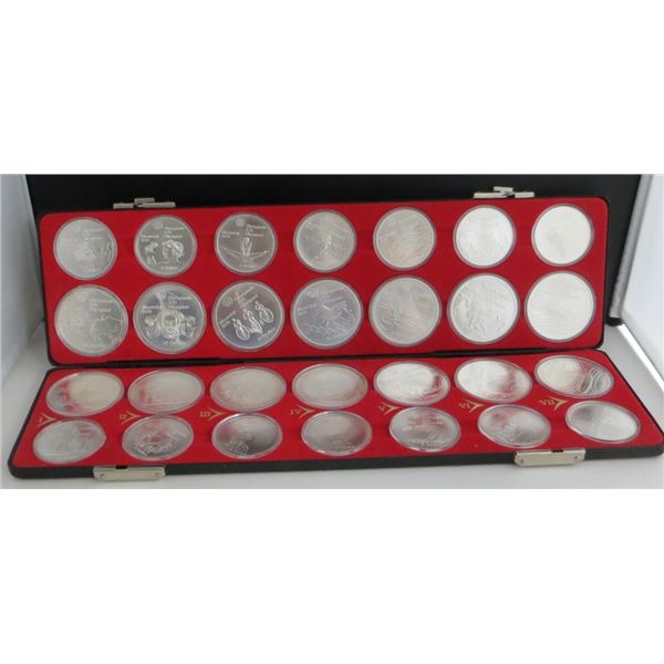 1976 Canadian Montreal Olympic 28 Sterling Silver Coin Set w/ Original Case