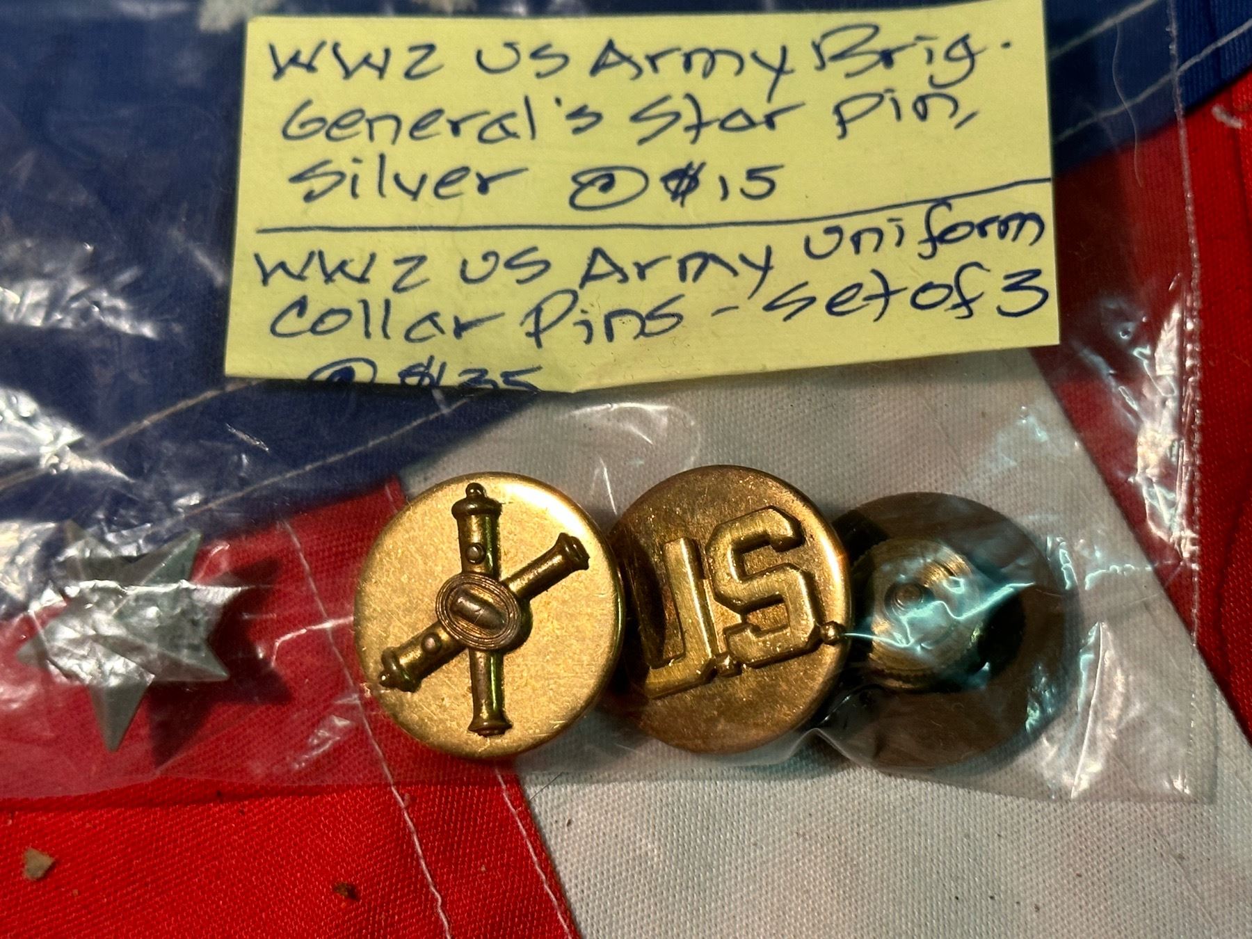 LOT OF WW2 U.S. ARMY BRIG. GENERALS COLLAR PINS