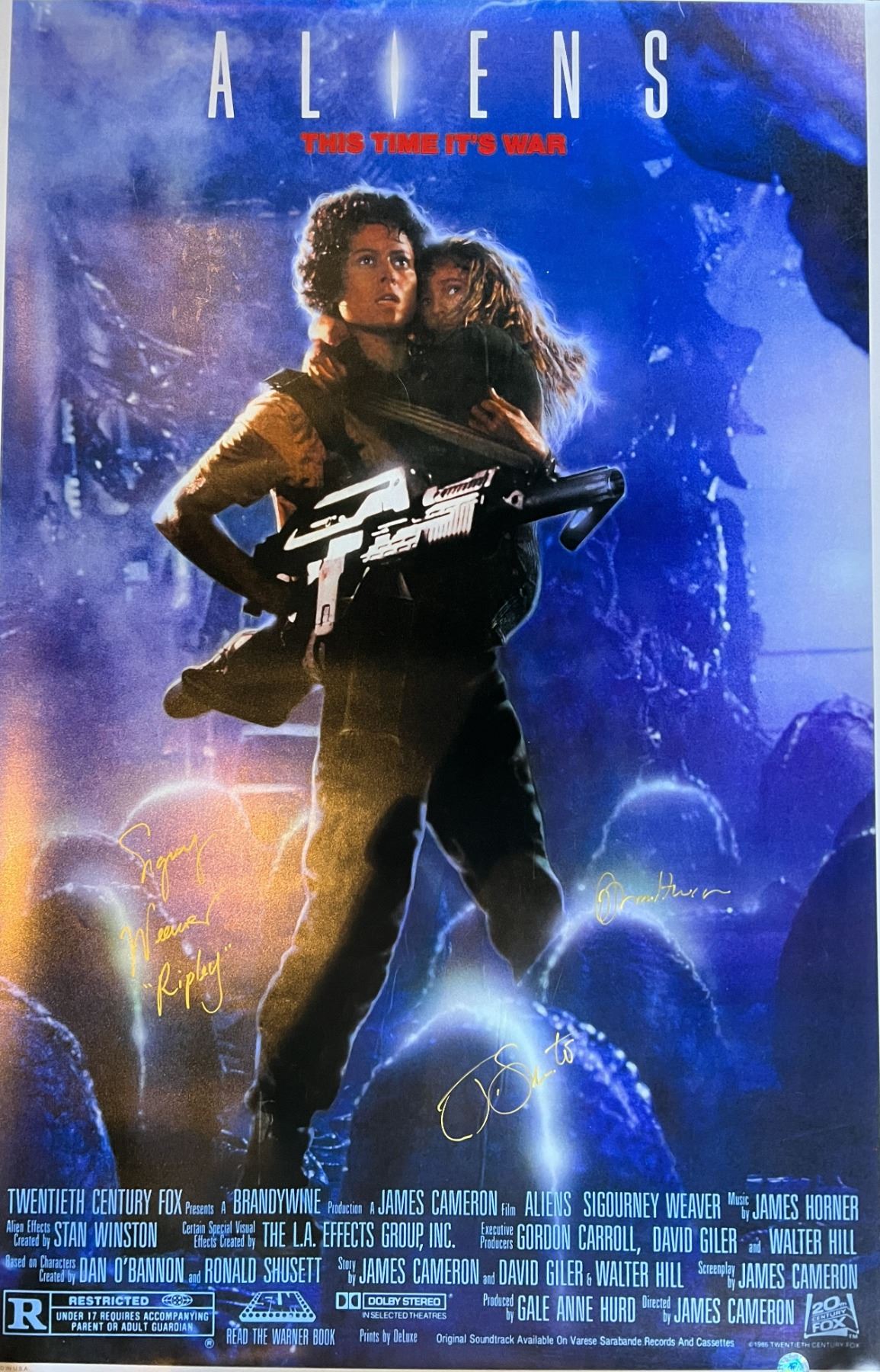 Aliens cast signed movie poster