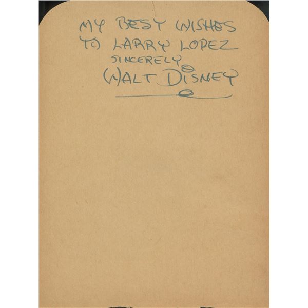 Walt Disney signed note
