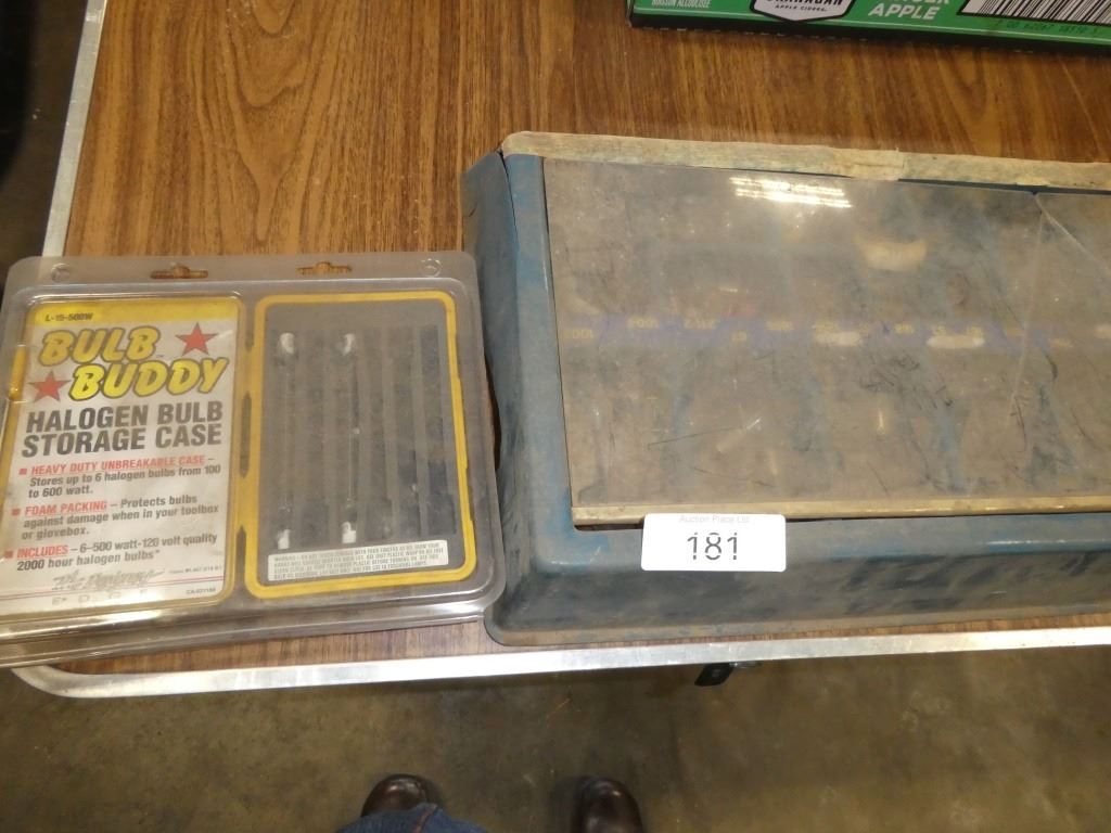 halgen bulb storage case, assorted bulbs