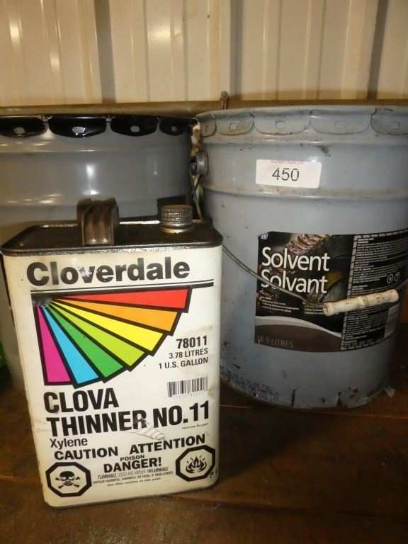 2 Cans of Solvent and 1 Can of Thinner