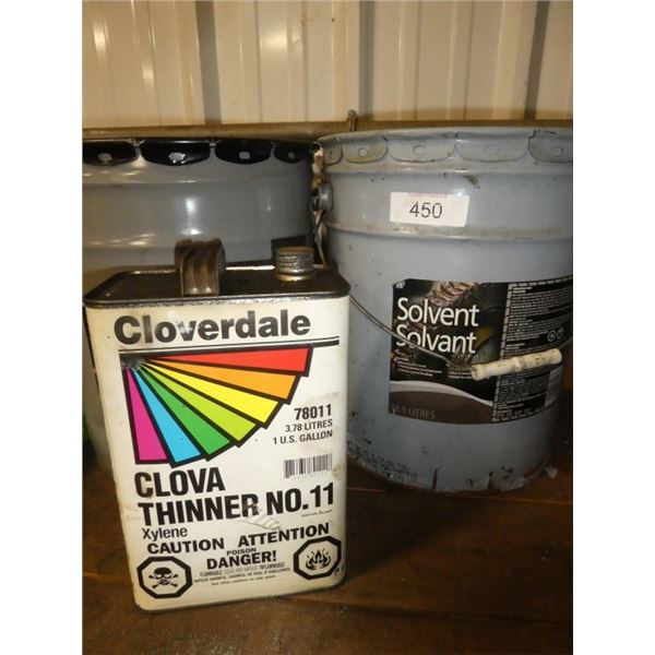 2 Cans of Solvent and 1 Can of Thinner