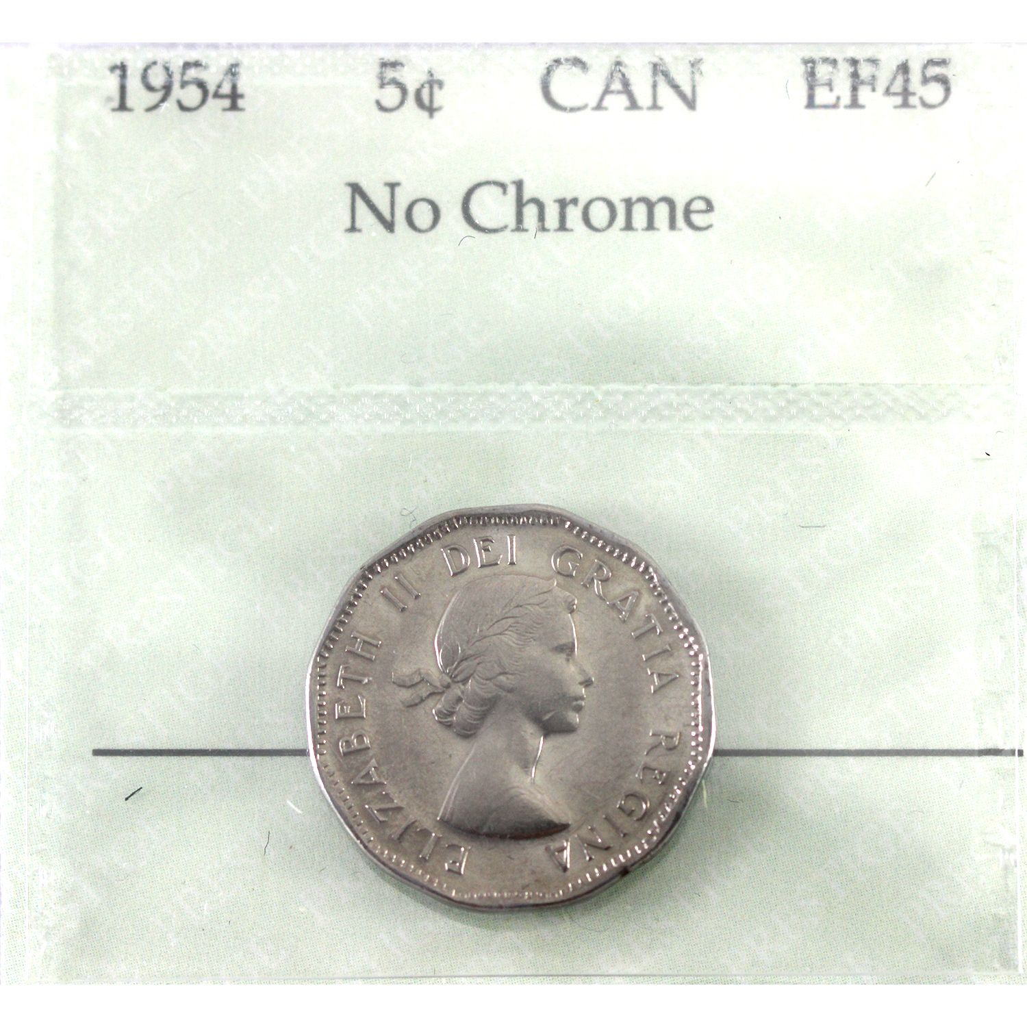5-cent 1954 No Chrome Prestige Certified EF45