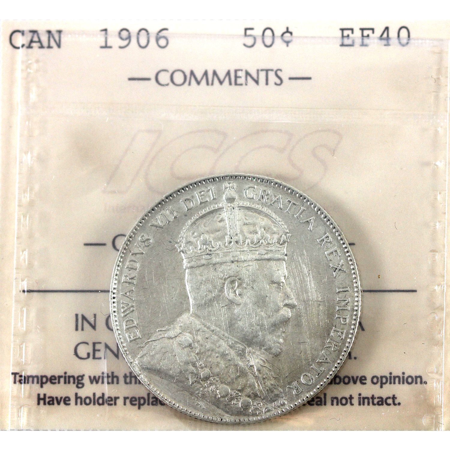 50-cent 1906 ICCS EF40 (scratched)