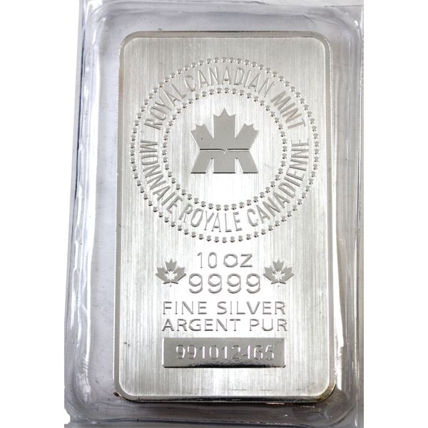 10oz RCM Pure .9999 Silver Royal Canadian Mint Wafer Bar Sealed (Tax ...