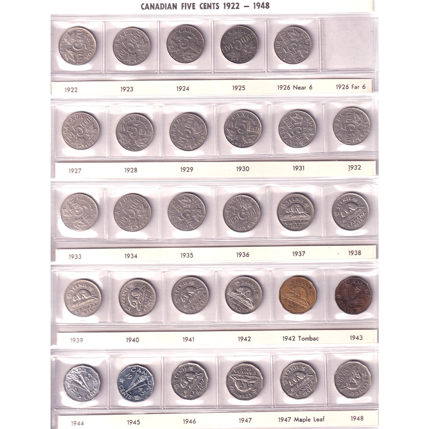 Canada 1922-1985 Nickel Collection in Coinmaster Album, Grades Est VF ...