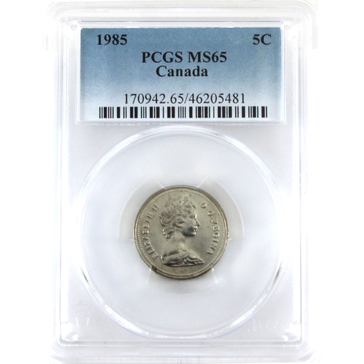 5-cent 1985 PCGS MS65