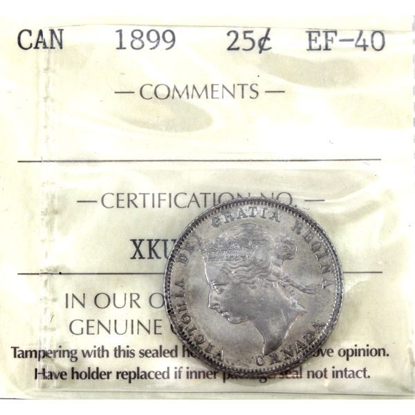 25-cent 1899 ICCS EF40