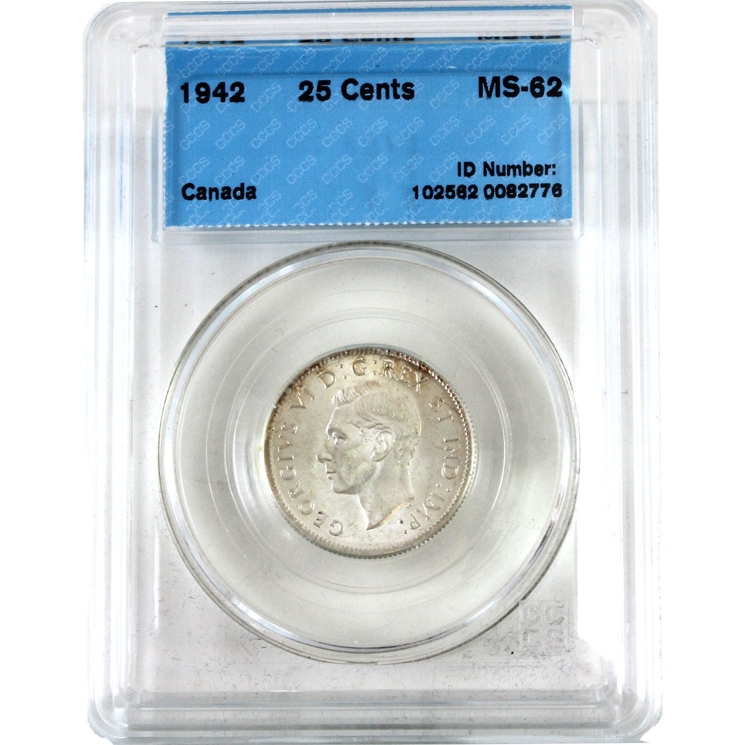 25-cent 1942 CCCS MS62