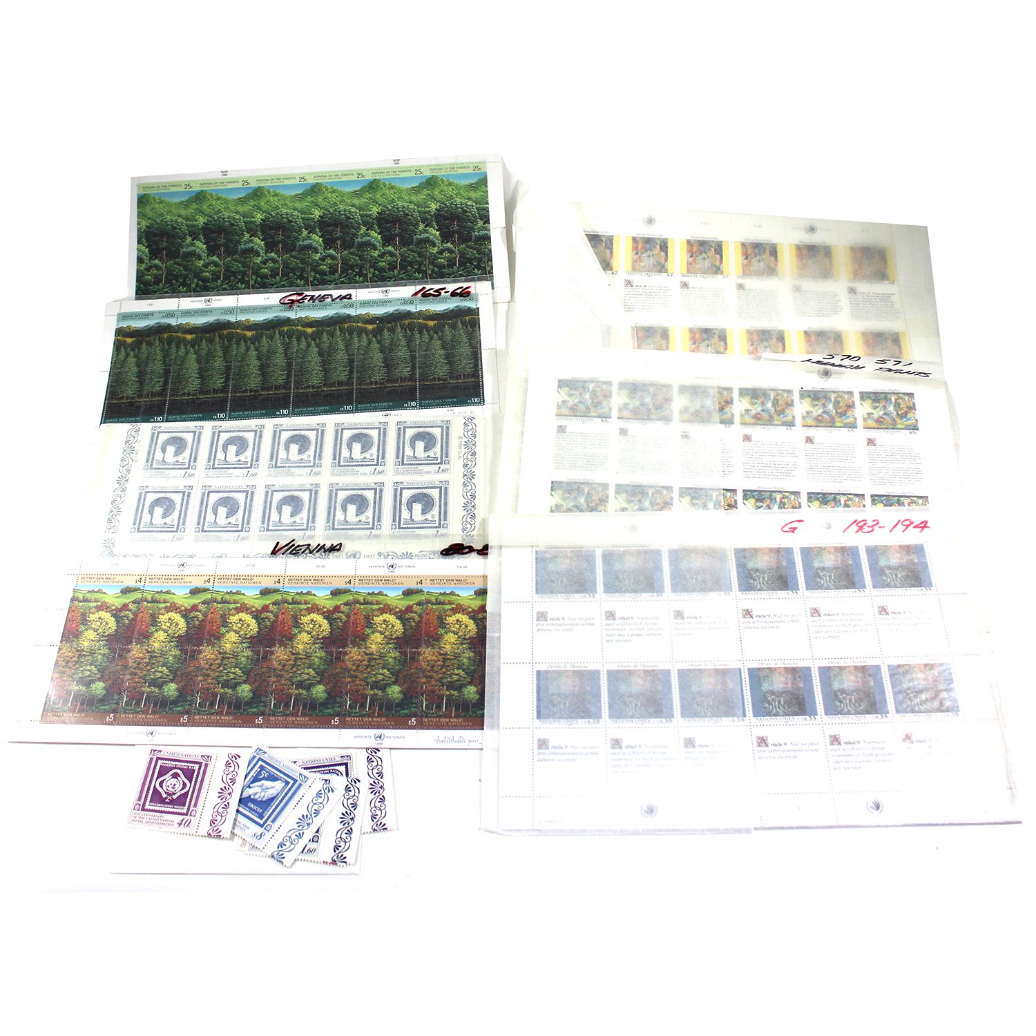 Lot of Late 80's to Early 90's United Nations Postage Stamps