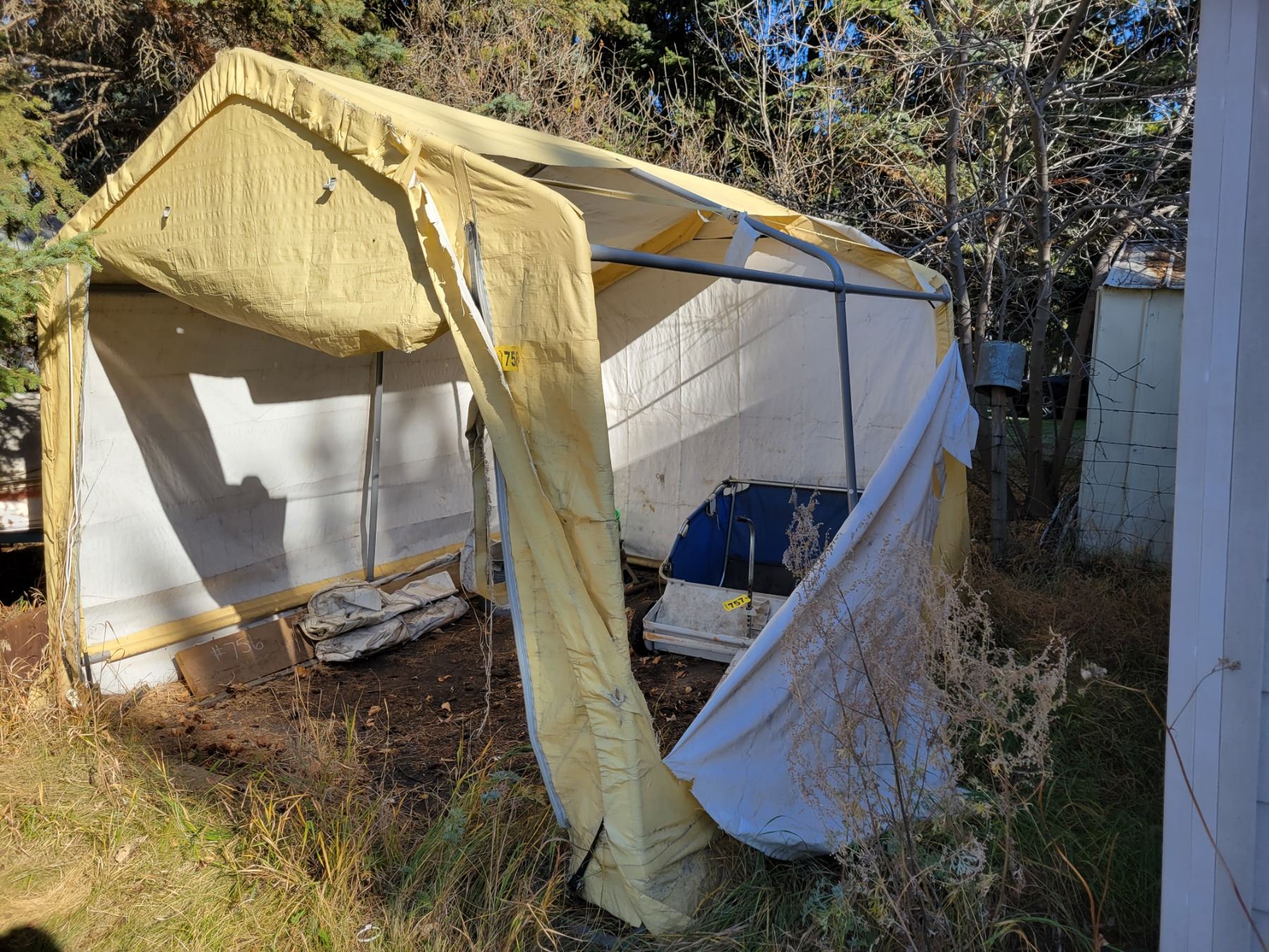 Yellow tarp shed (As is)