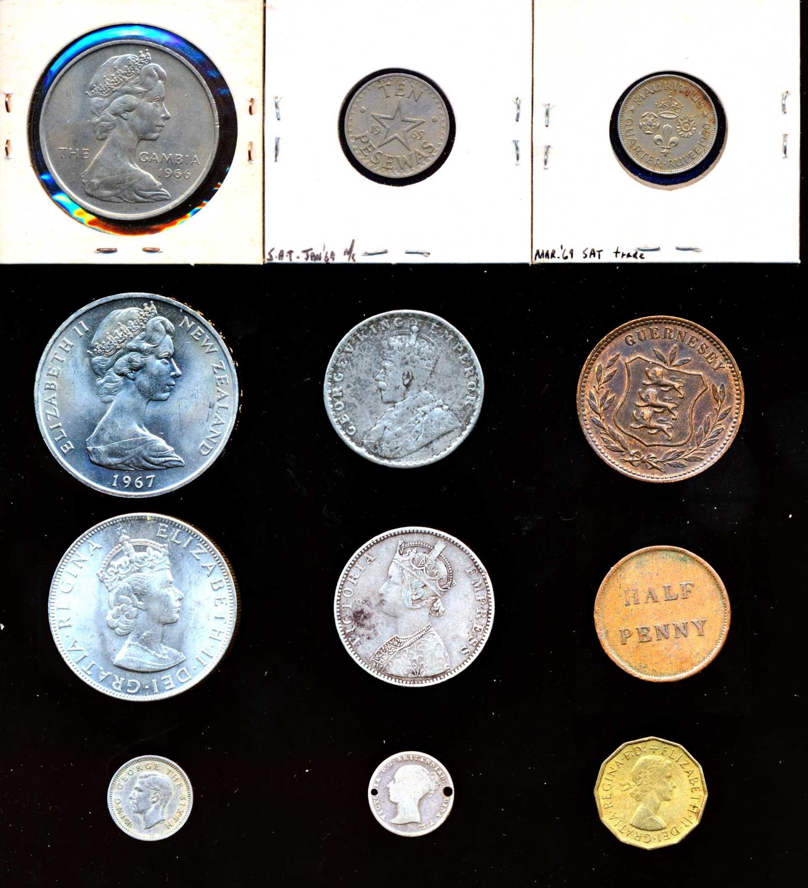 BRITISH EMPIRES 1854-1967. A Group of English & Colonial Coins