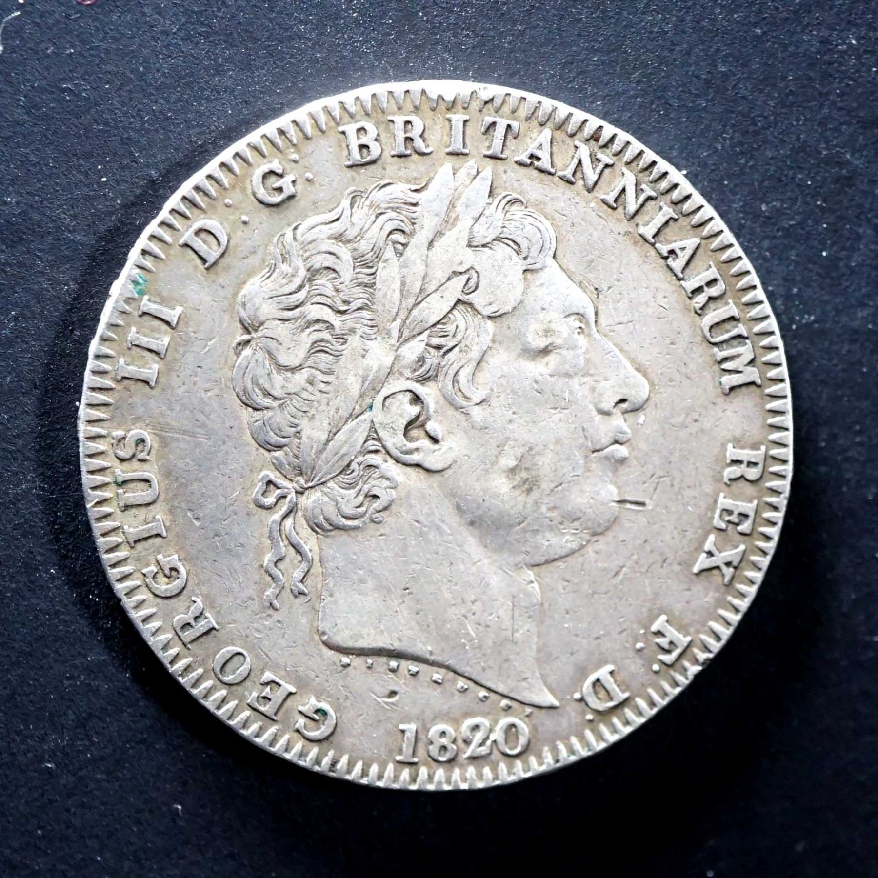 GREAT BRITAIN Crown 1820 LX KM# 675 Very Fine