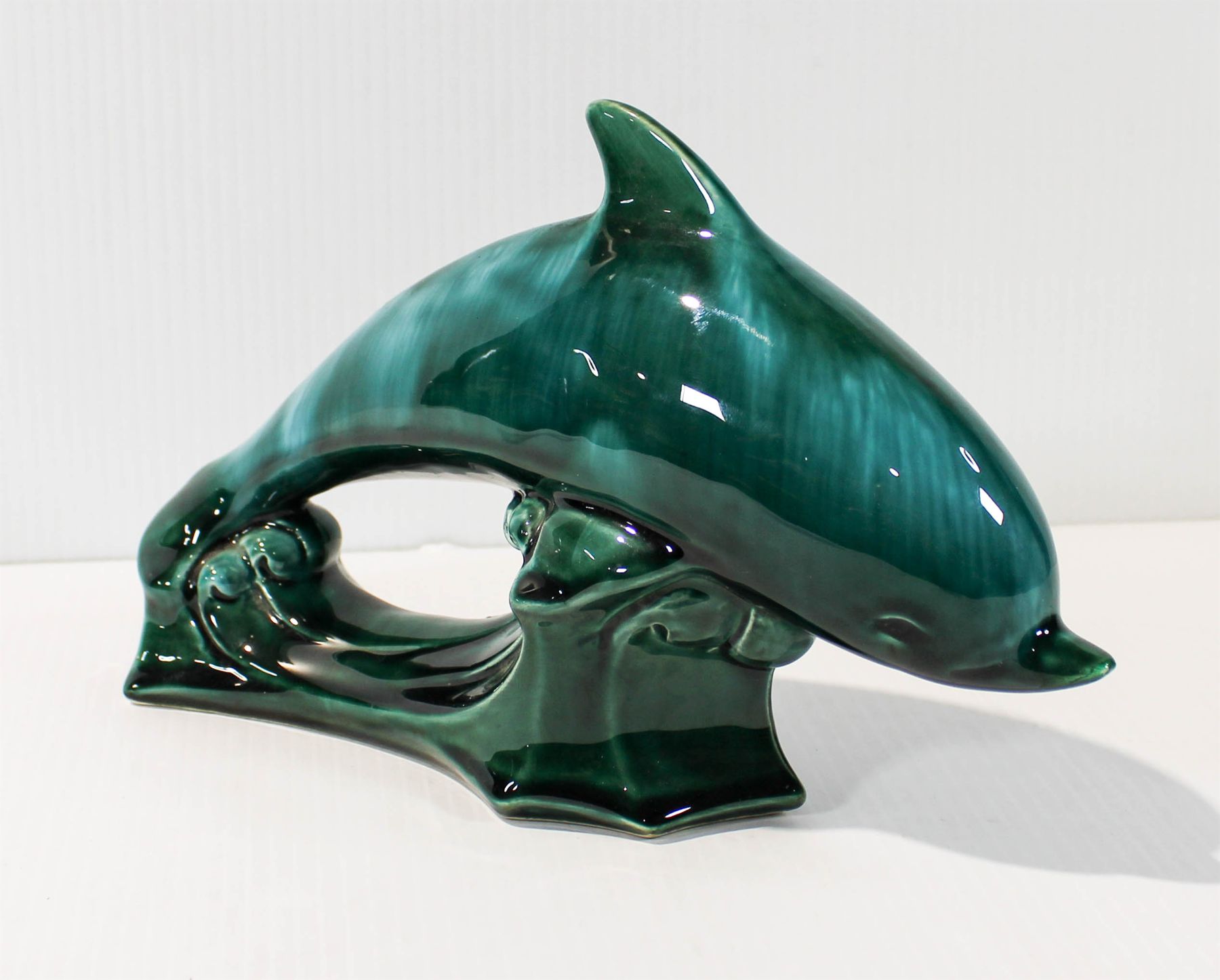 BLUE MOUNTAIN POTTERY JUMPING DOLPHIN FIGURINE