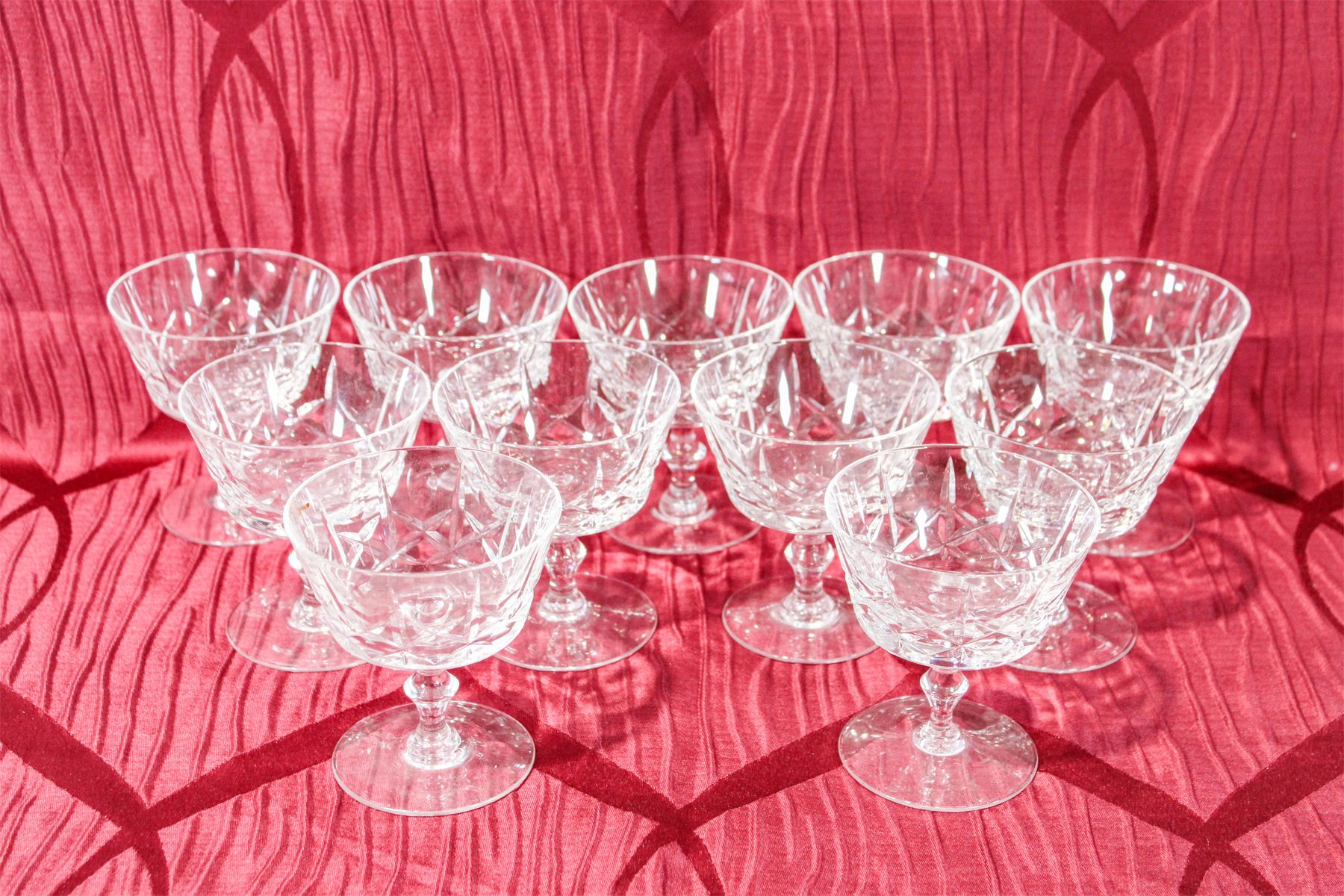 11 CRYSTAL SHERBERT DISHES