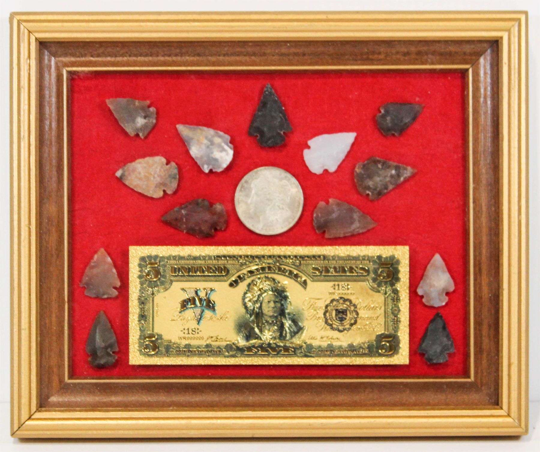 DECORATIVE FRAMED NATIVE AMERICAN DISPLAY