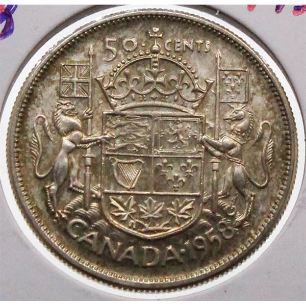 1958 CANADA SILVER 50 CENT COIN