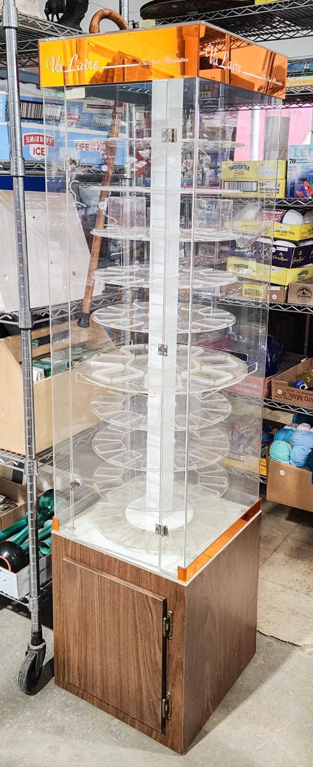 VA LAIRE ROTATING DISPLAY CASE W/ COVERS