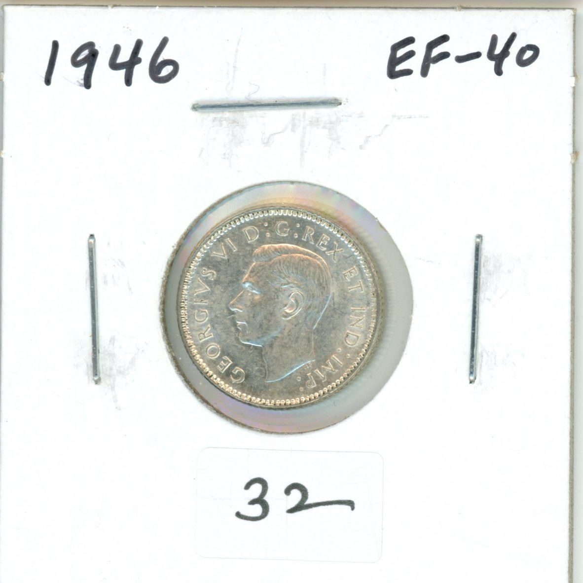 1946 Silver 10 Cents. EF-40. - Schmalz Auctions
