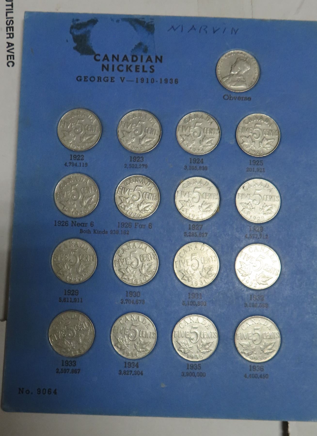 complete canadian nickel 5c set, 1922-1960 - Schmalz Auctions
