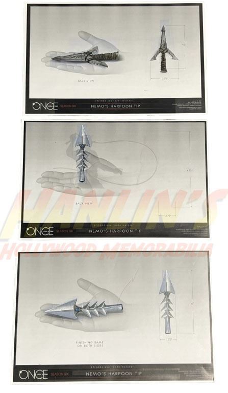 Once Upon a Time (2011-2018) - Nemo's Harpoon Tip Concept Art (x3)