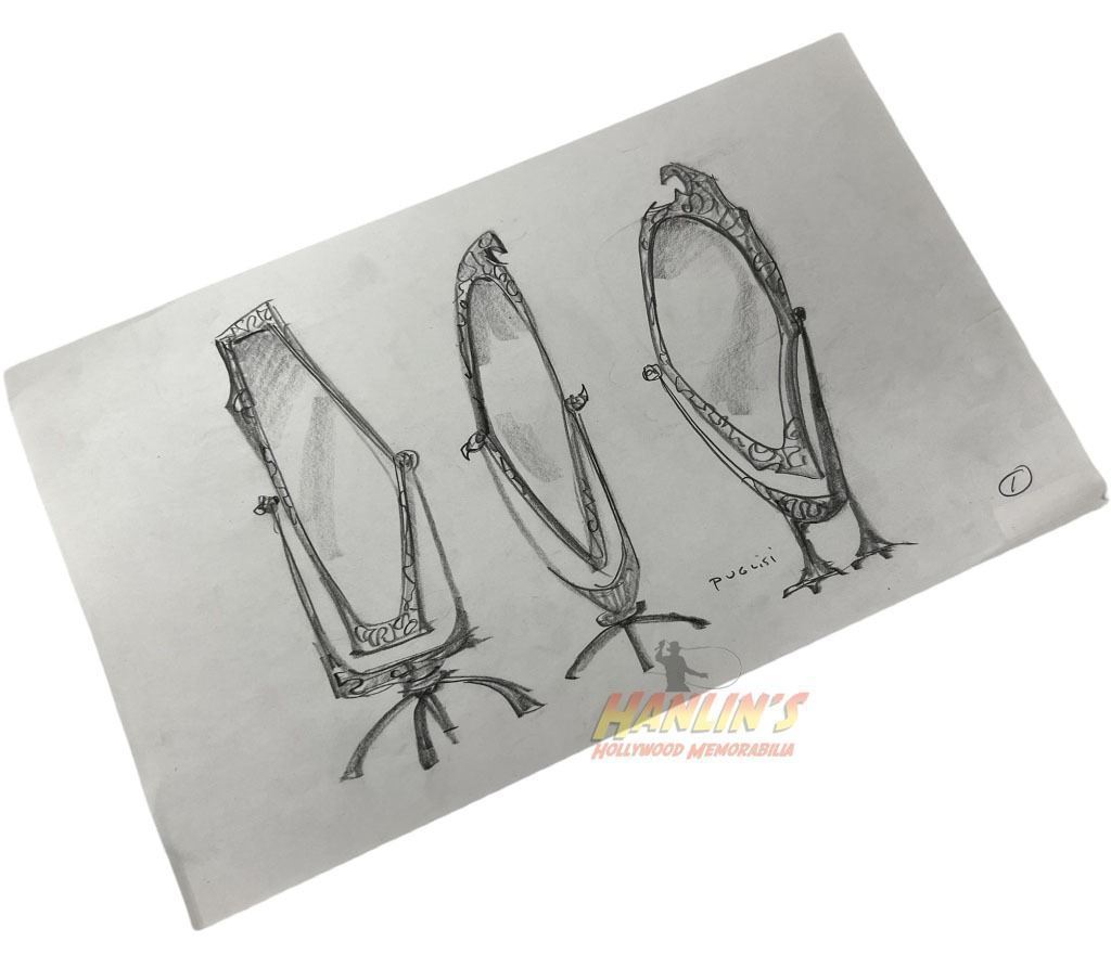 The Addams Family (1991) - Hand Drawn Haunted Mirror Concept Artwork